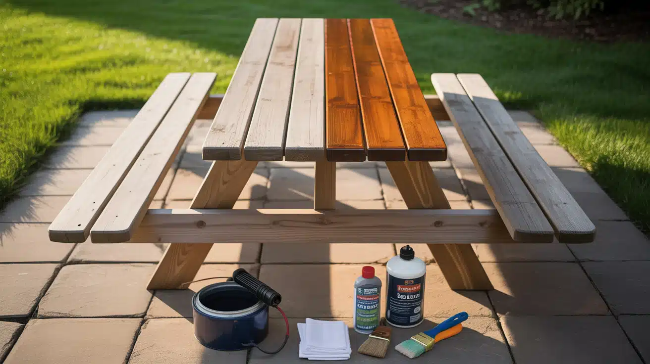 Step-by-Step Guide to Stain Your Picnic Table - Opple House
